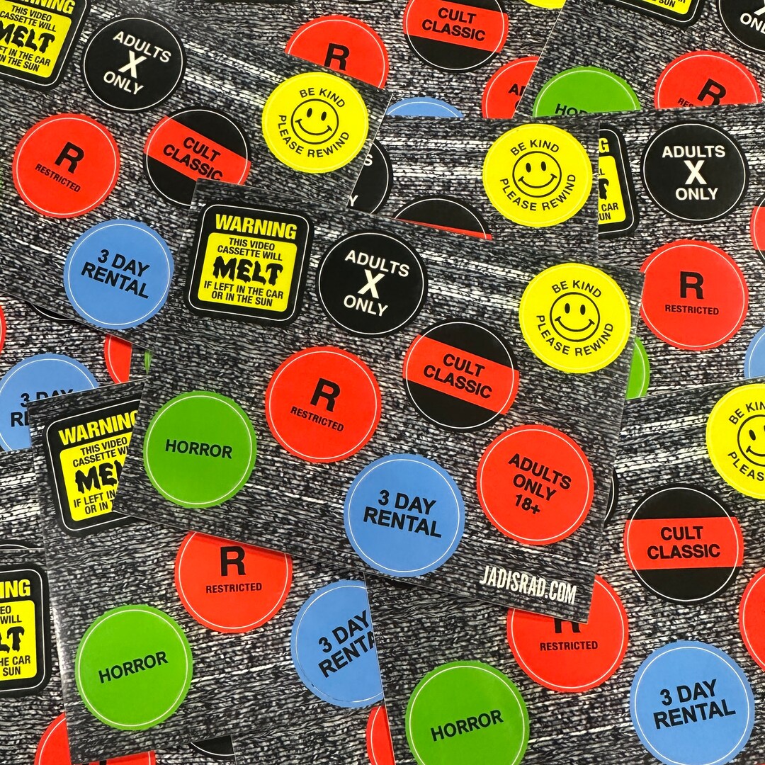 8pc VHS Sticker Set - Die Cut Sticker Sheet - Etsy