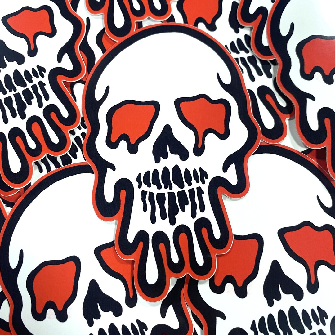 Melty Skull - Die Cut Sticker - Etsy