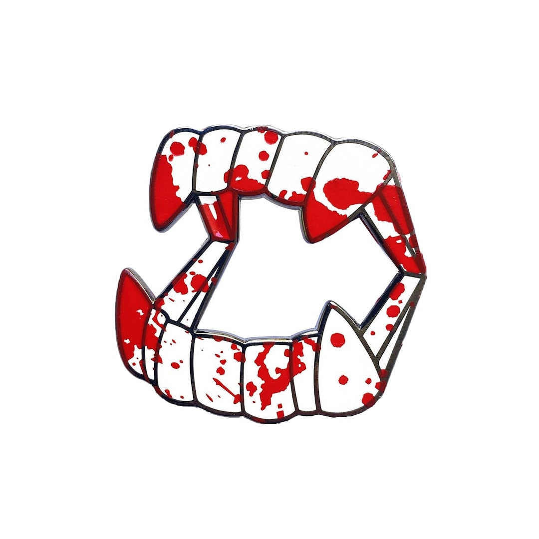 Vampire Teeth - Blood Splatter - Enamel Pin - Etsy