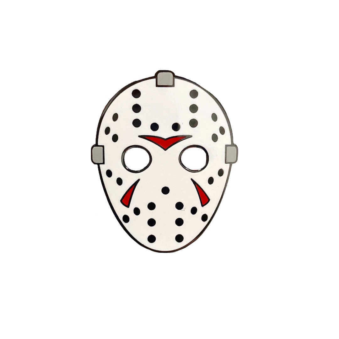 Hockey Mask - White Solid/red Markings - Enamel Pin - Etsy