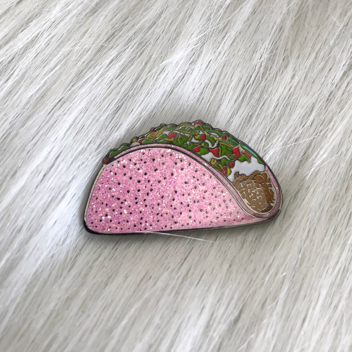 Pink Taco Enamel Pin V3 Glitter - Etsy