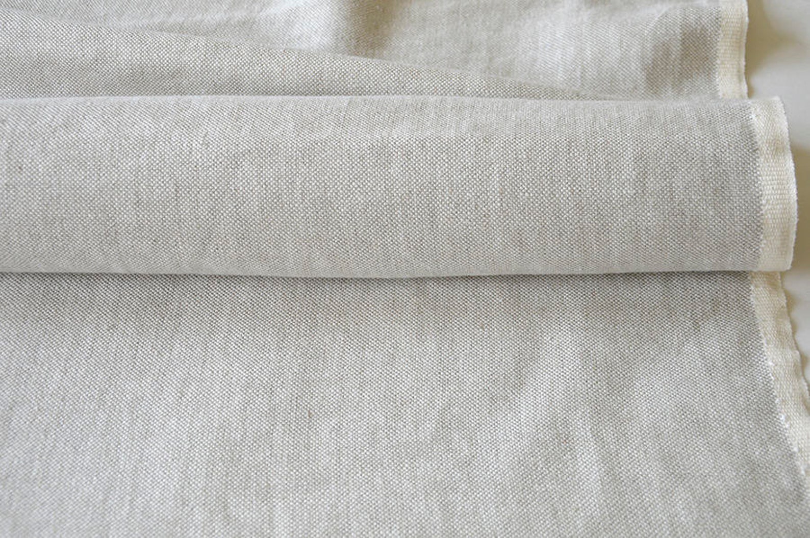 Pure Linen Fabric, Natural Not Dyed Linen, Heavy Thick Linen 340 GSM ...