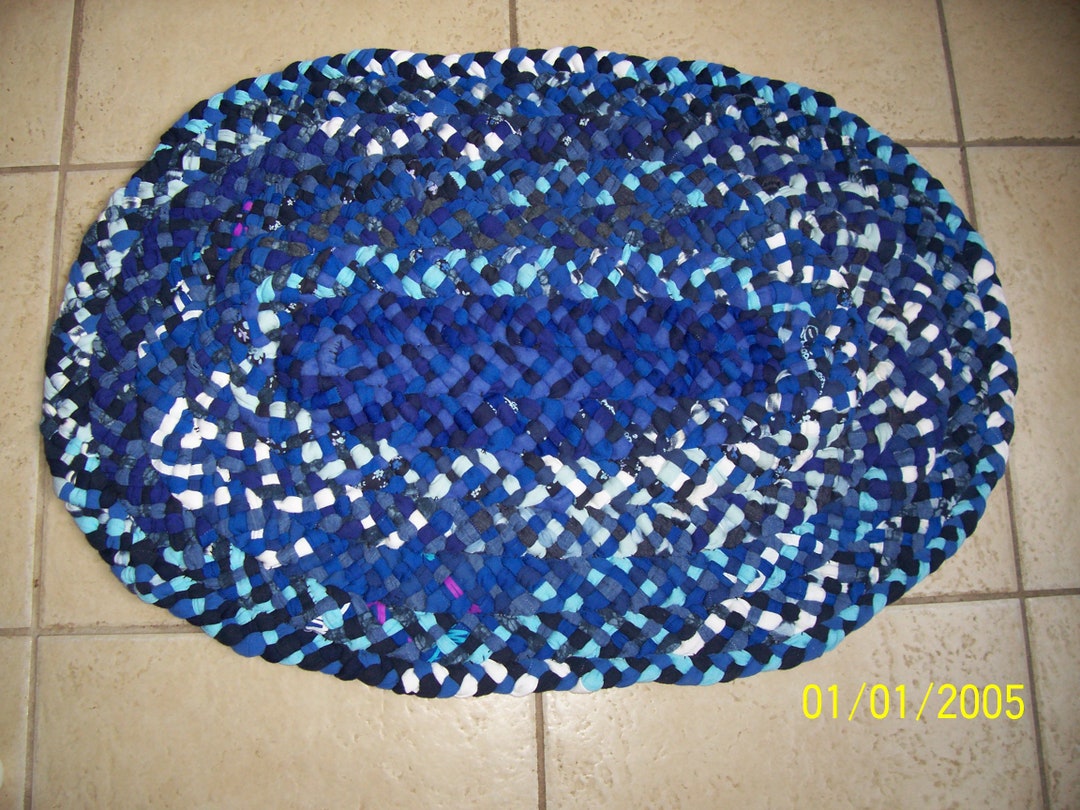 Blue Oval Rug - Etsy