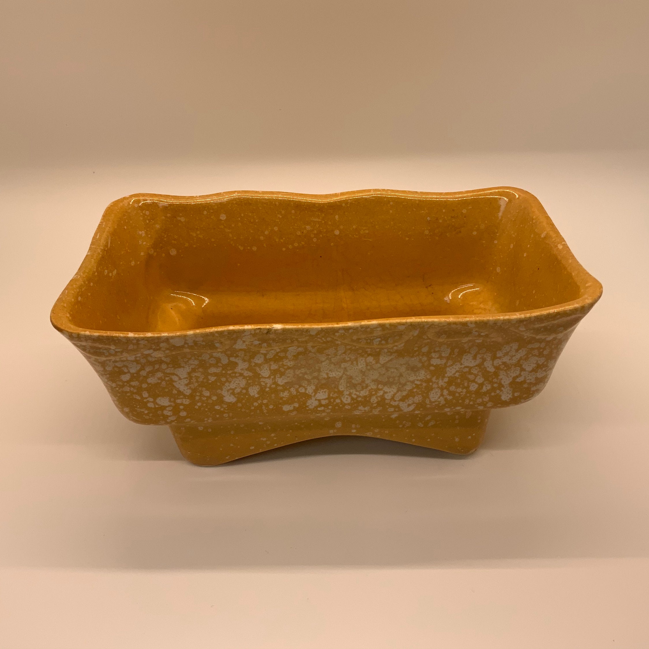 Vintage Yellow Planter, Spongeware Planter - Etsy