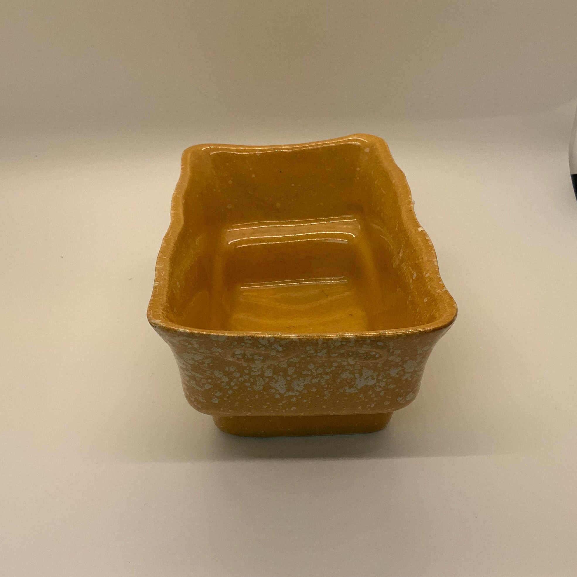 Vintage Yellow Planter, Spongeware Planter - Etsy