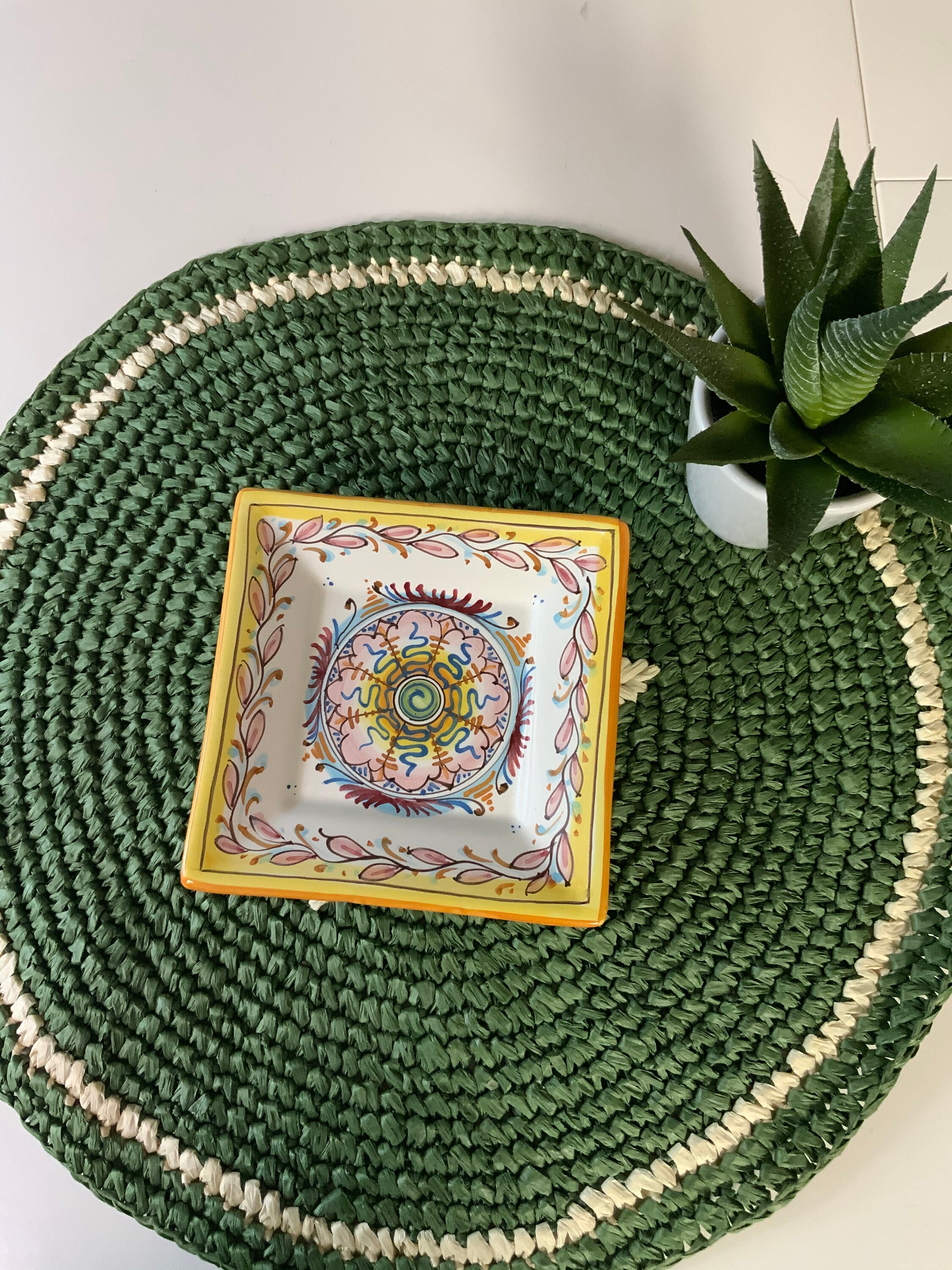 Hand Painted Square Decorative Plate or Tile - Etsy