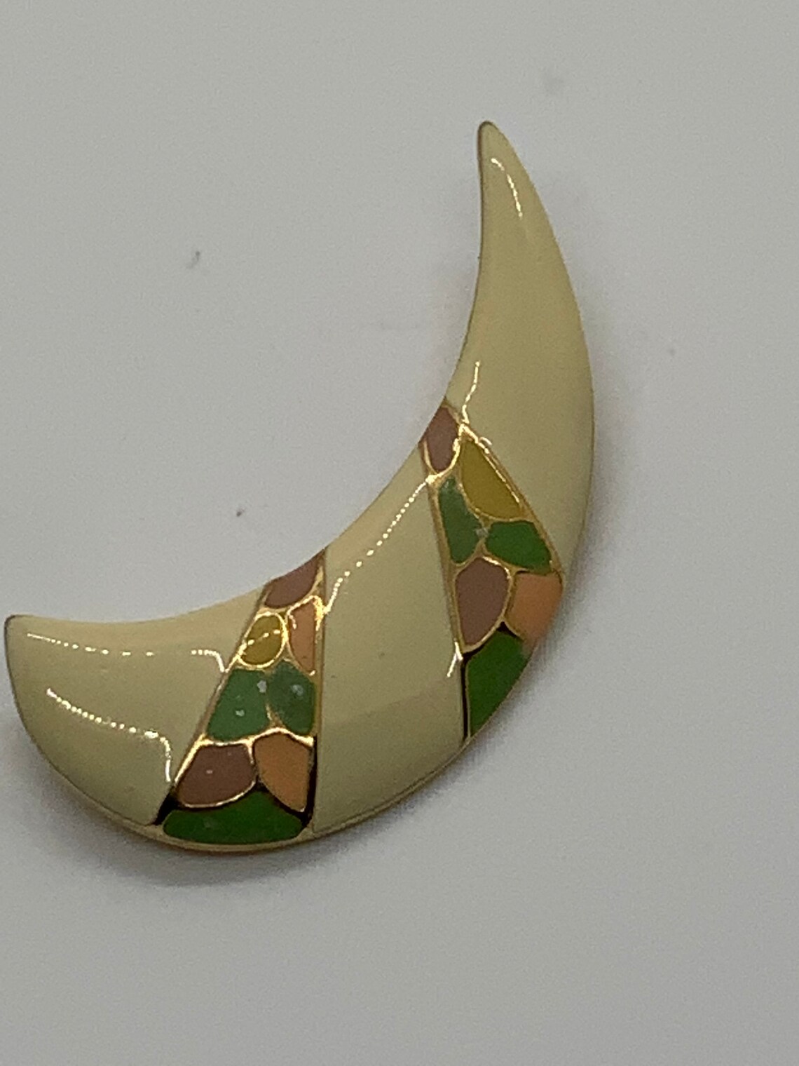 Moon Brooch, Vintage Enamel Brooch - Etsy UK