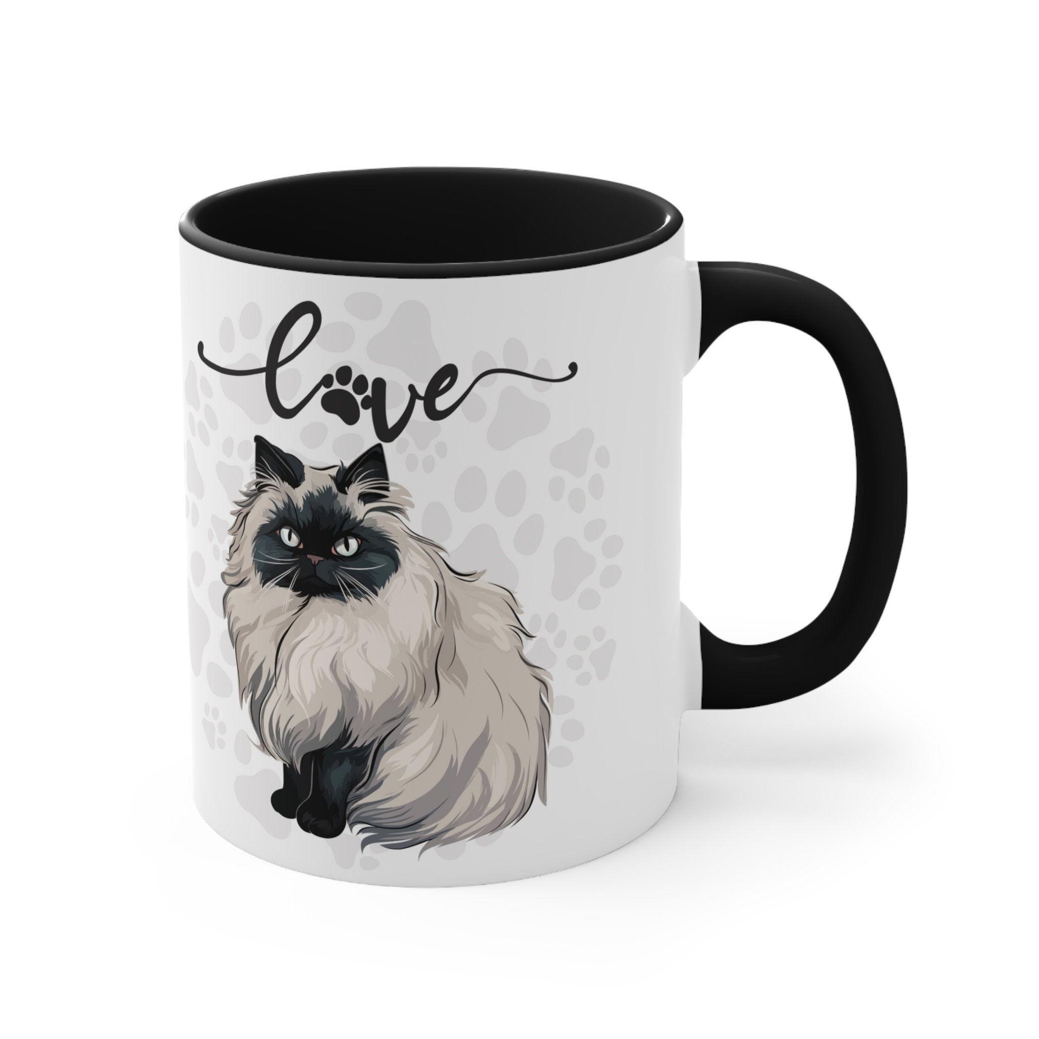 Himalayan Cat White Coffee Mug, With Black Interior / Mug for Cat ...