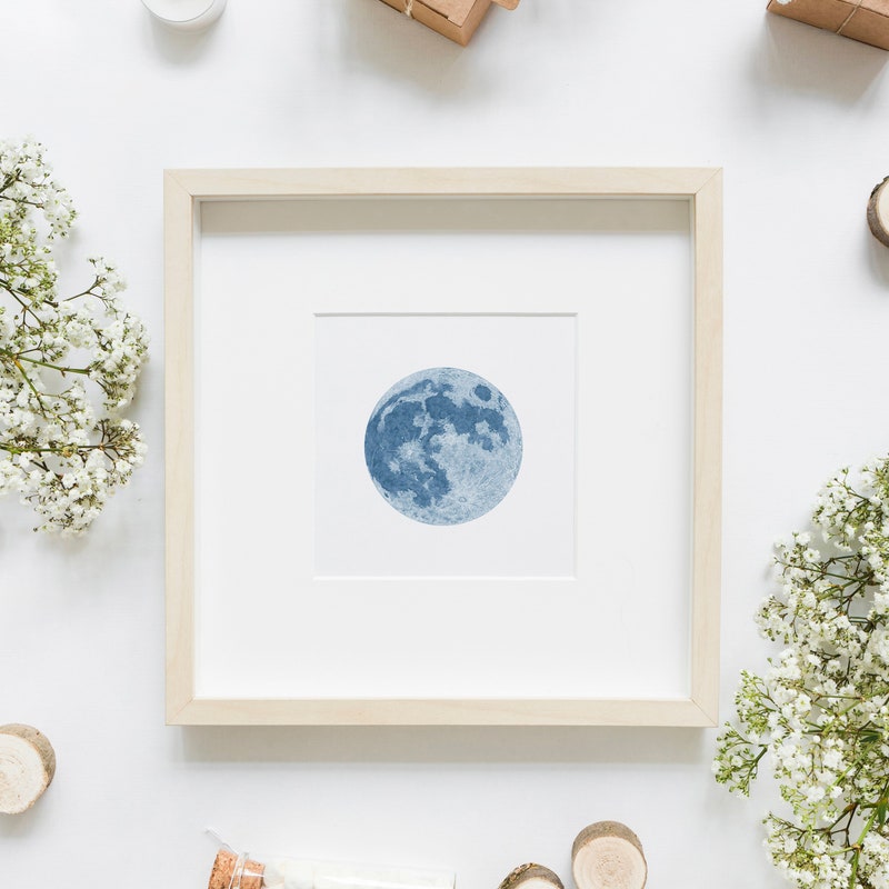 Blue Moon Print - Etsy