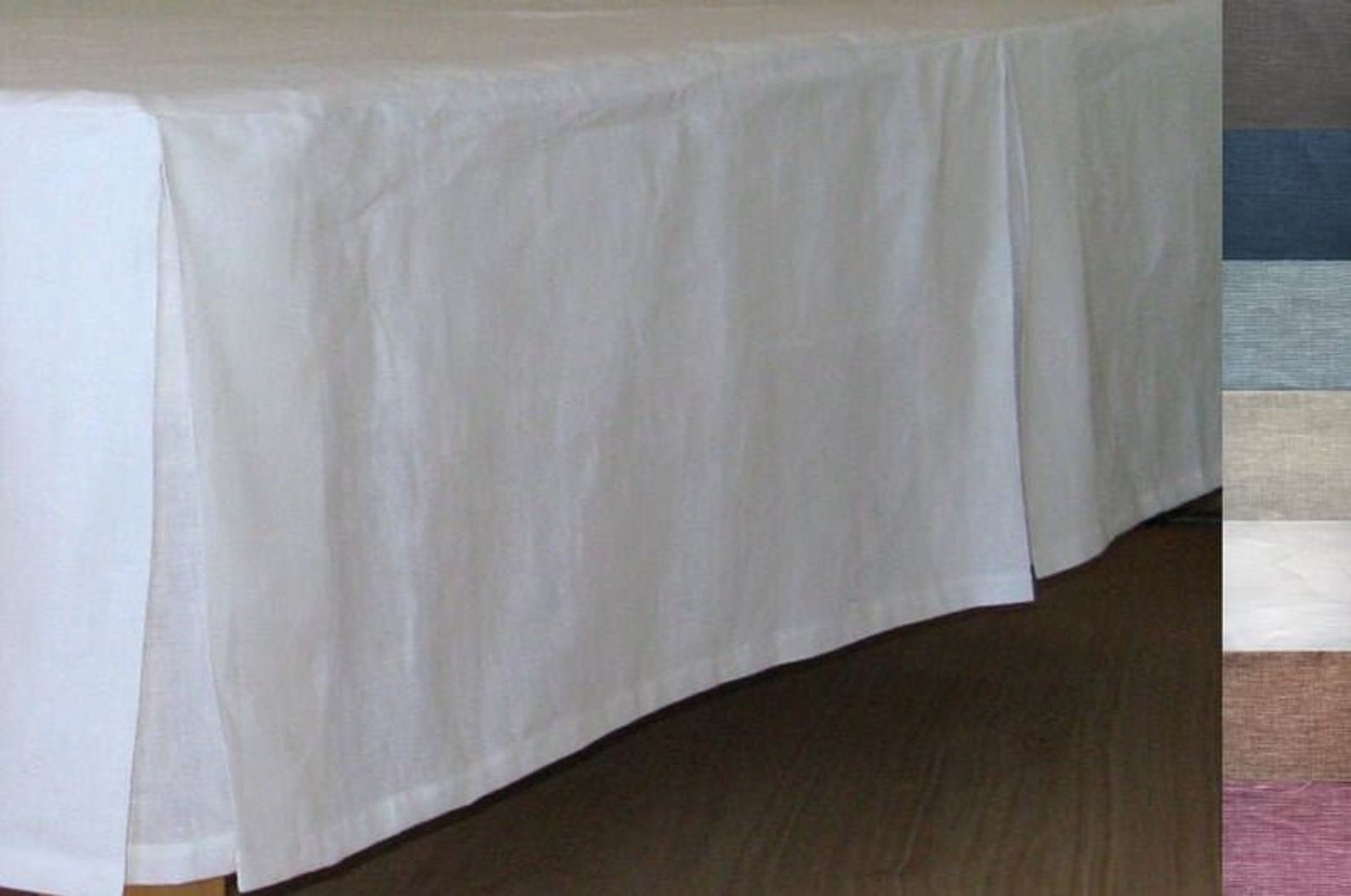 Pushp Linen White 100% Linen Tailored/gathered/dust Ruffle Bed - Etsy