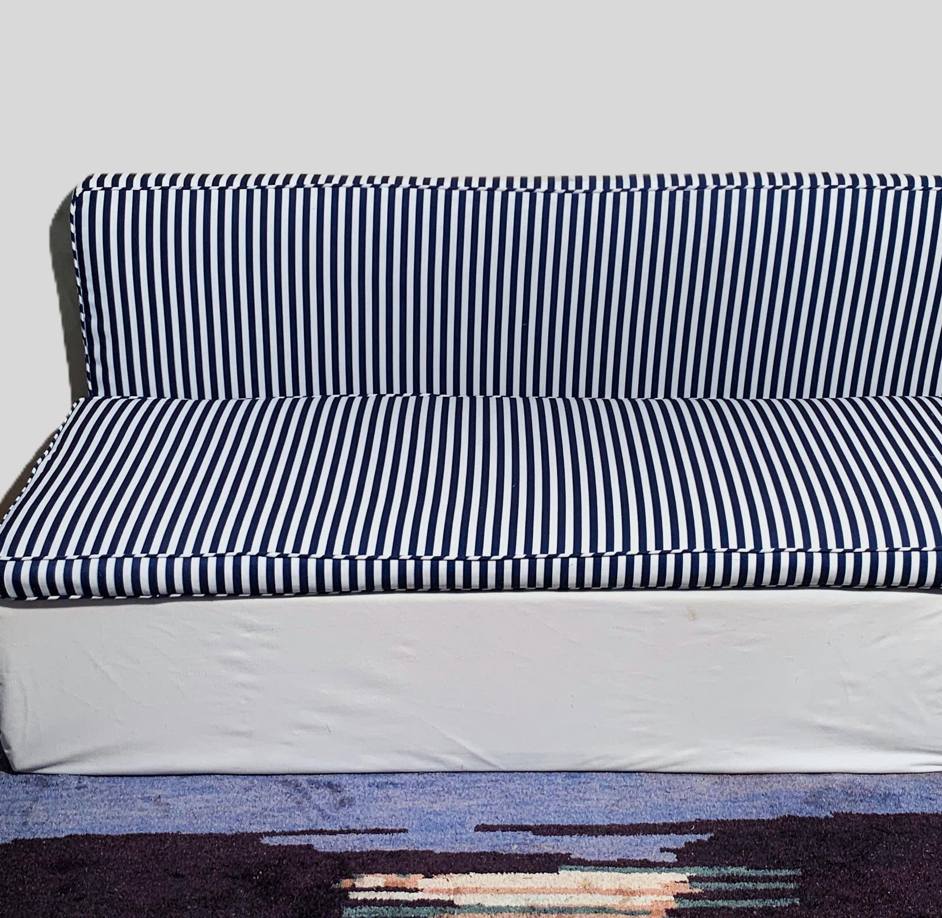 3" Thick - Water Resistant Bench Cushion in Stripe Pattern Custom ...