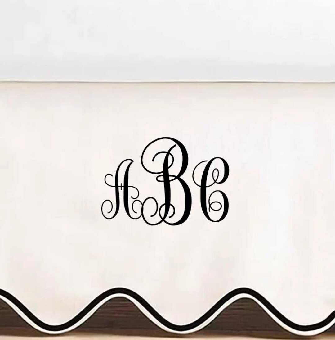Monogrammed Crib Scalloped Skirt 100% Cotton Sateen Baby Girl Boys ...