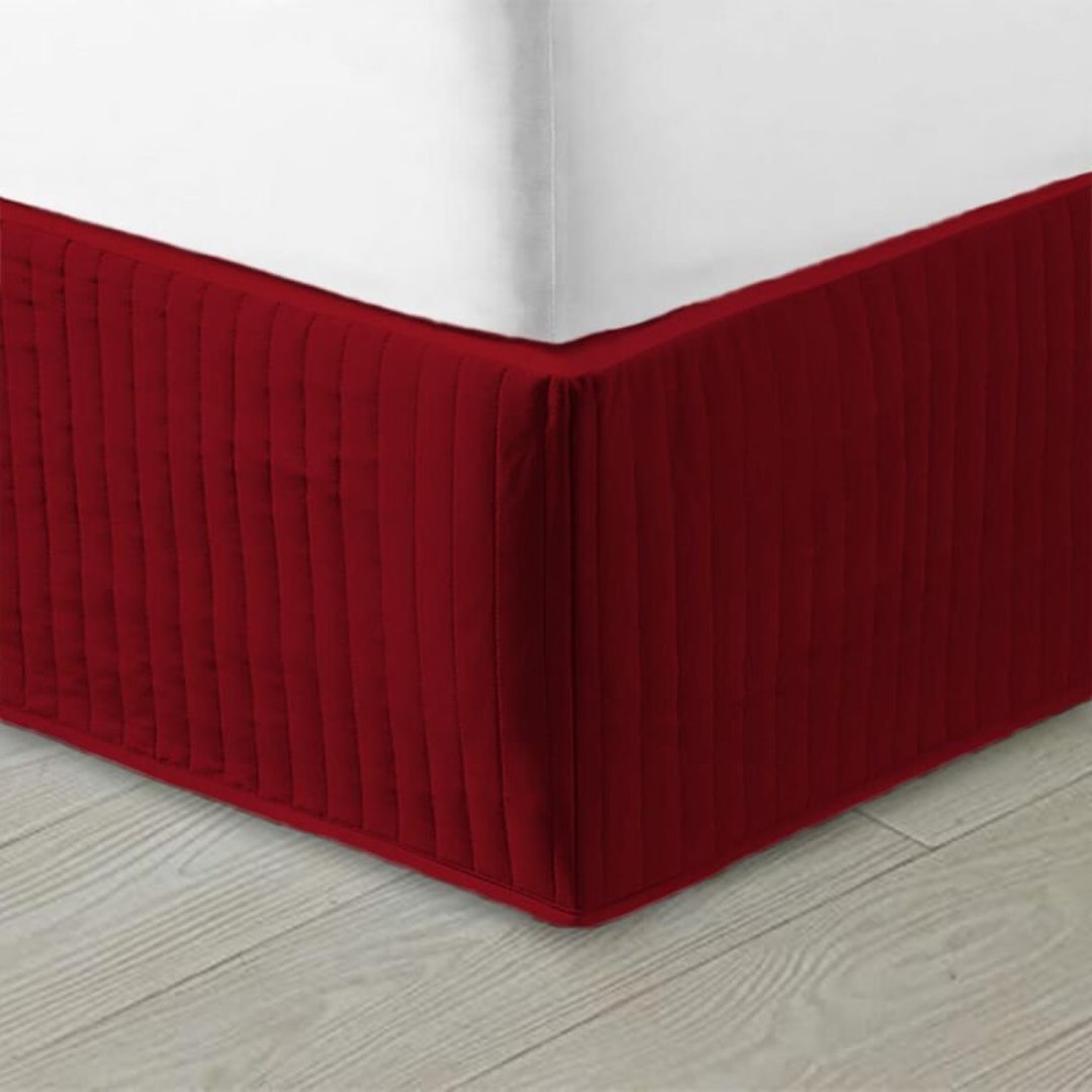 Pushplinen Quilted Vertical Tailored Bed Skirt 8 To 39 Drop Length 1