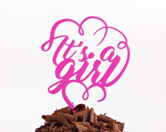 Baby Girl Cake Topper Girl Baby Shower Decor It's a Girl - Etsy