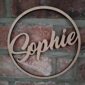 Wooden Personalised Name Circle. Name Hoop 10cm 20cm 25cm 30cm - Etsy