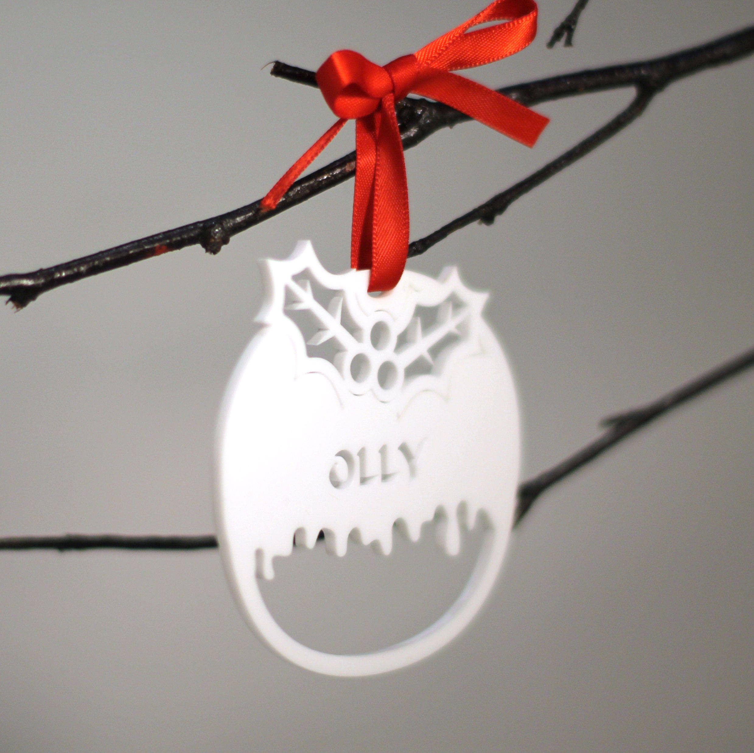 Personalised Custom White Christmas Pudding Christmas Tree - Etsy