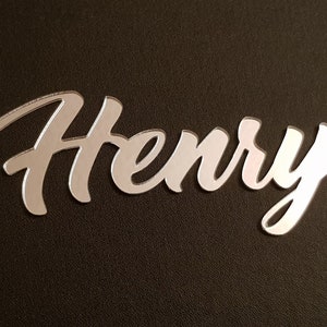 Mirror Name Sign Large Silver Personalised 20cm 30cm | Etsy