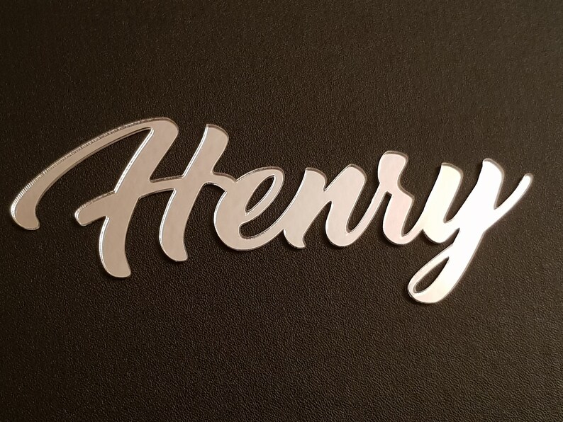 Mirror Name Sign Large Silver Personalised 20cm 30cm | Etsy