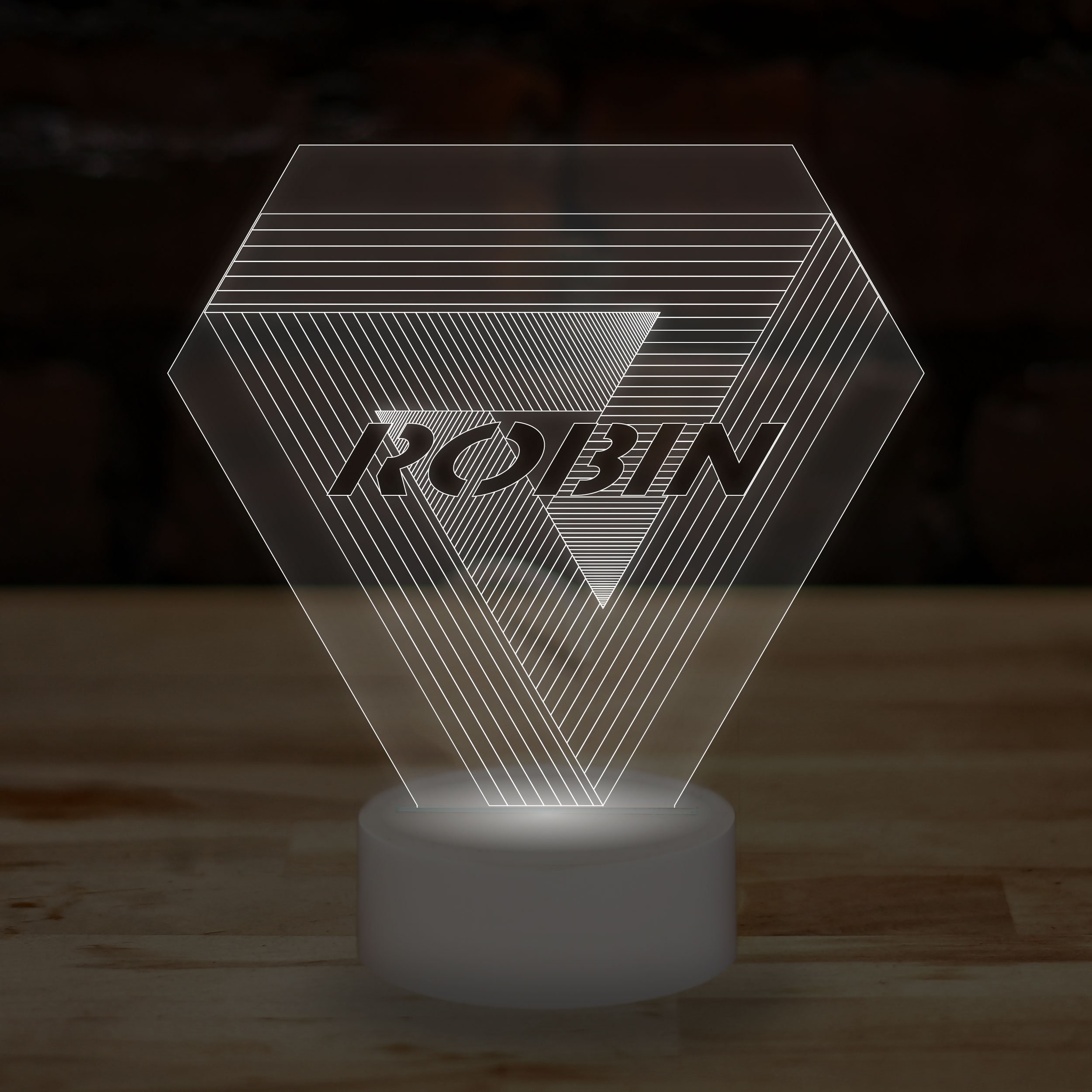Personalised 3D Effect Optical Illusion Lamp Custom Name - Etsy