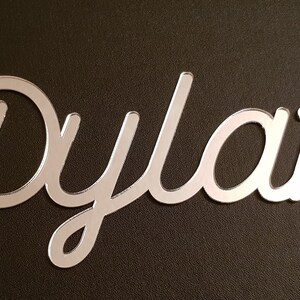 Mirror Name Sign Large Silver Personalised 20cm, 30cm, 45cm, 60cm or ...