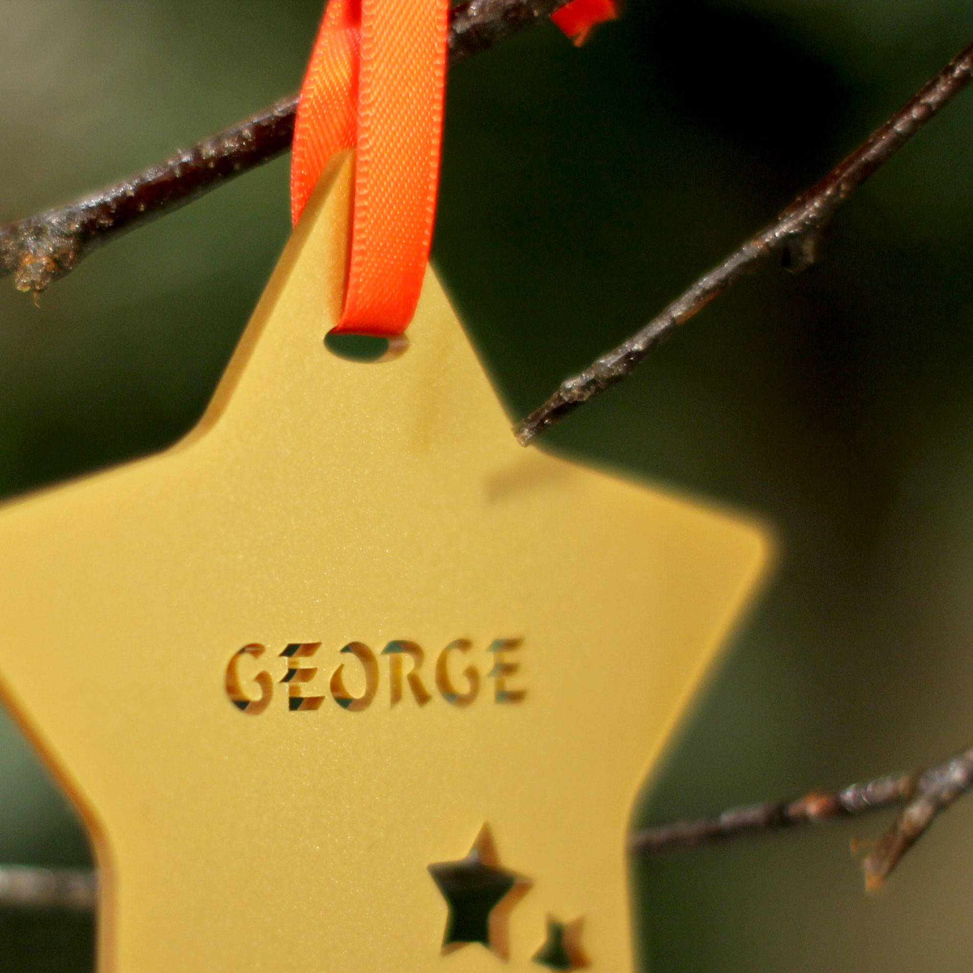 Personalised Custom Gold Christmas Tree Star Bauble Festive - Etsy