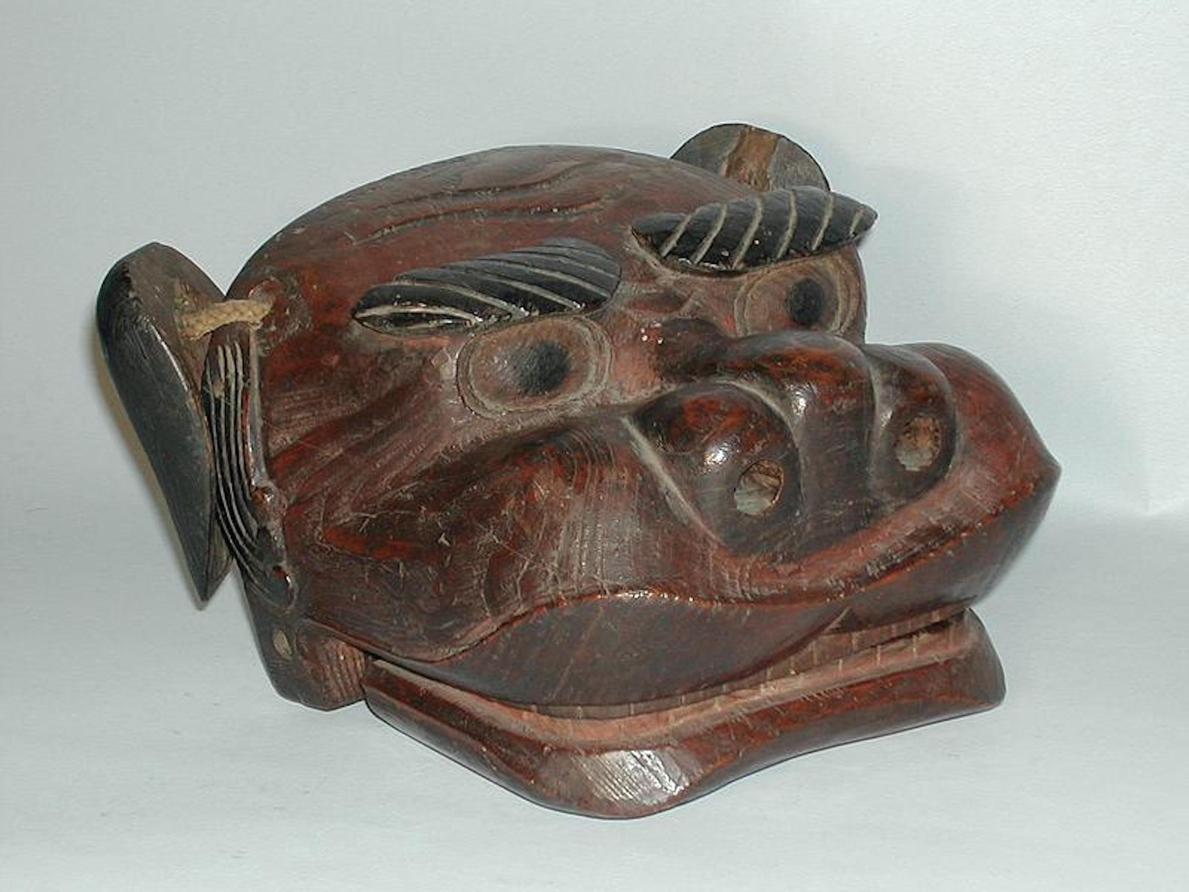 Small Wooden Shishi Mask, Movable Jaw and Ears, for New Years Dance ...