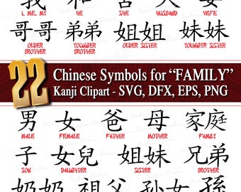 Family kanji | Etsy
