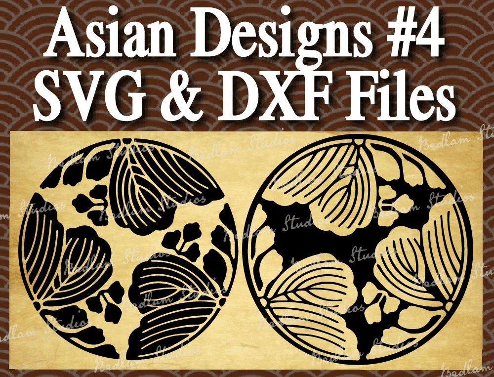 Japanese Vector Clipart Stencil Designs #4 SVG, DXF Asian Clipart, Cut ...