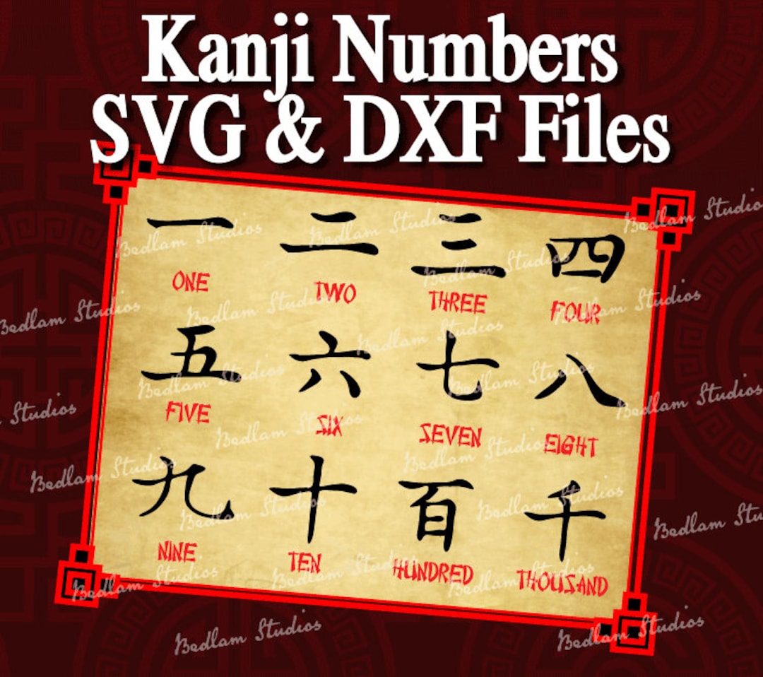 Chinese Lettering Kanji Clipart - Numbers SVG, DXF, EPS, Asian Clipart ...