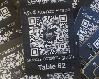 QR Code Custom Laser Engraved Tag 60mm Square Table Tags | Etsy