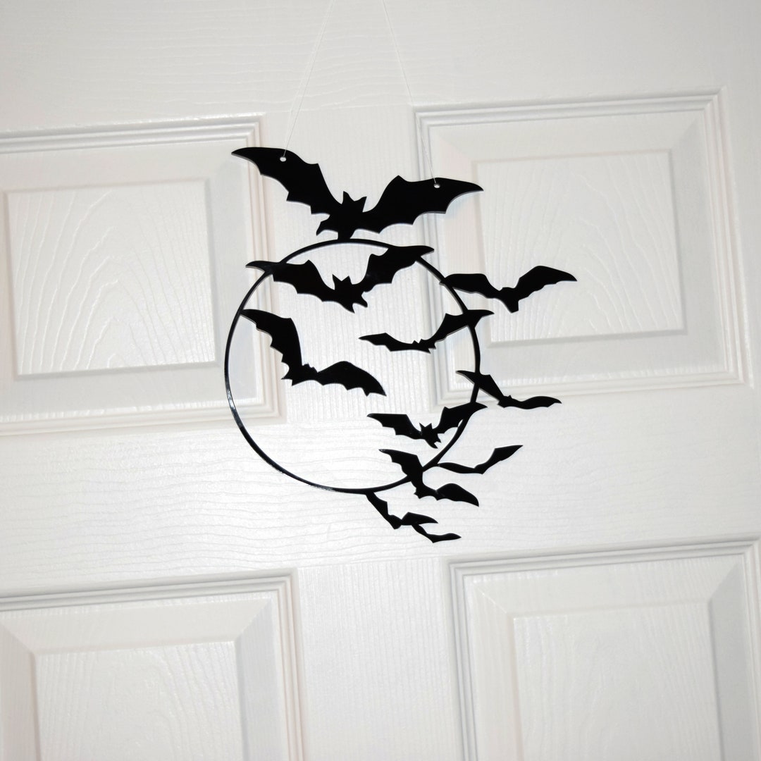Halloween Door Decor, Halloween Wreath Bats, Scary Bats, Halloween ...