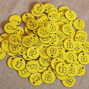 Set of 100x3cm CNC Engraved Number Discs, Table, Tags, Locker ...