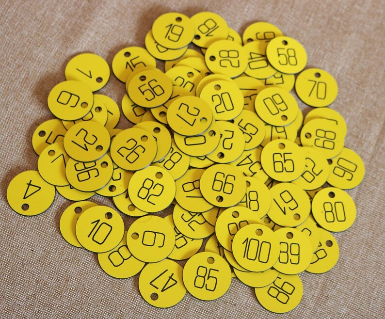 Set of 100x3cm CNC Engraved Number Discs Table Tags Locker | Etsy