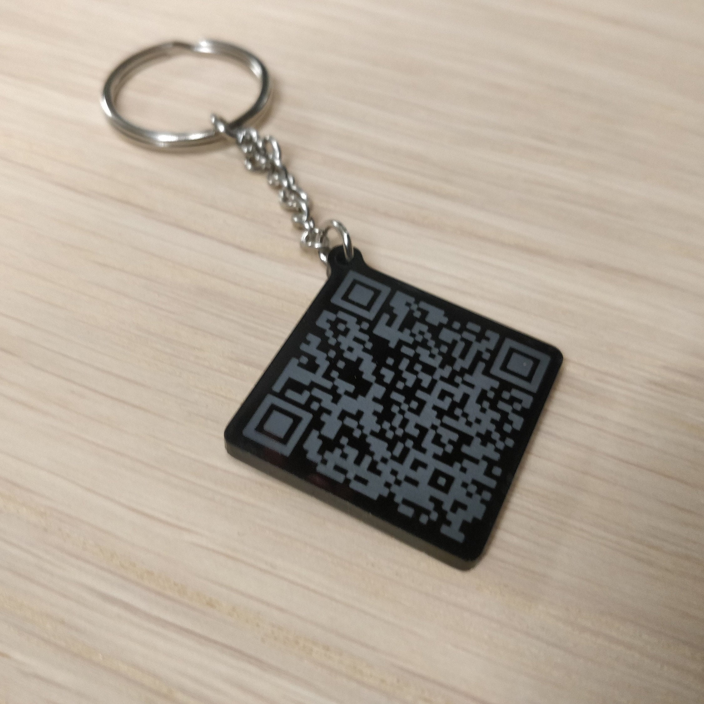 30mm Acrylic Keyring Custom QR Code Laser Engraved Fob - Etsy UK