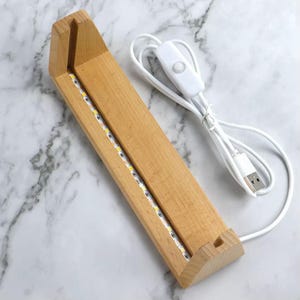 Personalised LED Desk Name Sign With Wooden Base - Custom Laser ...