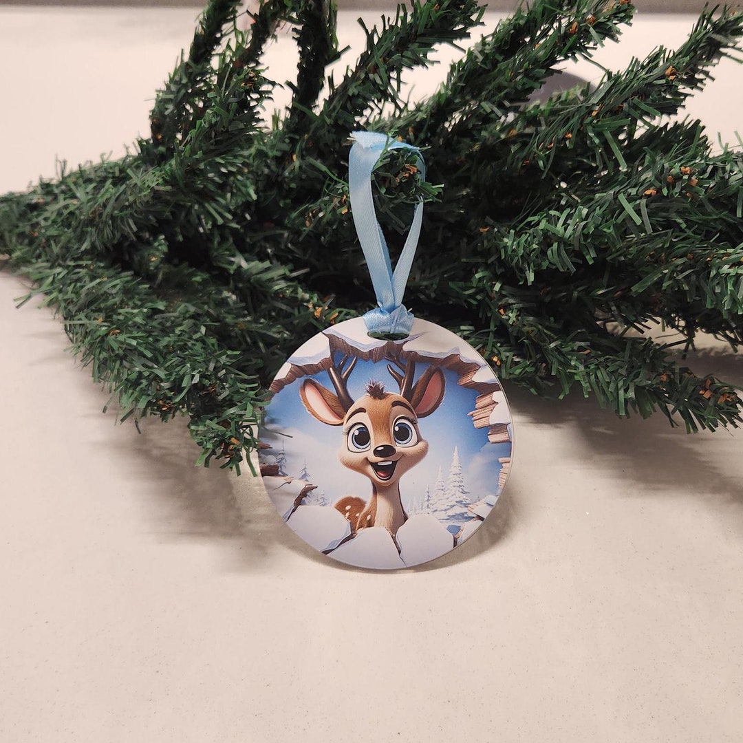 3D Wall-break Effect Acrylic Christmas Bauble – Unique Cartoon Ornament ...