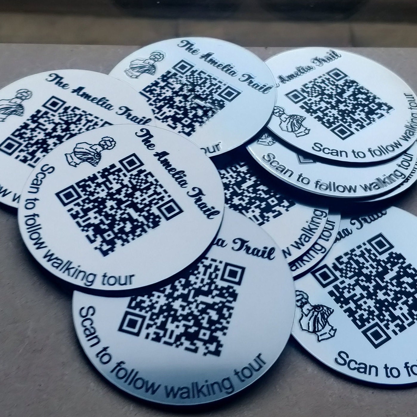 Personalised QR Code Laser Engraved Discs 85mm Diametertable - Etsy UK