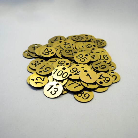 Set of 100x3cm Laser Engraved Number Discs Table Tags | Etsy