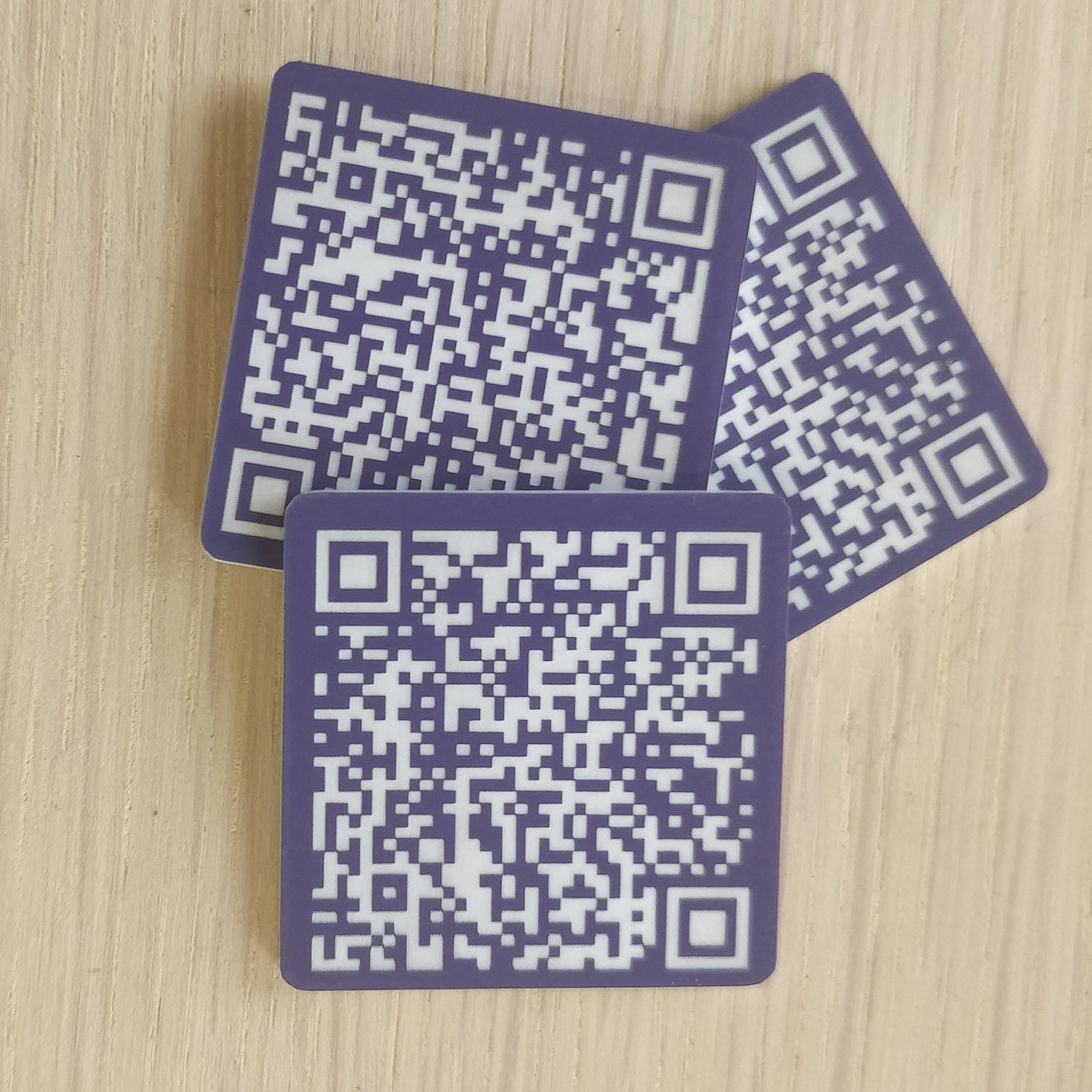 Custom QR Code Laser Engraved Discs: 30mm Square Tags - Etsy