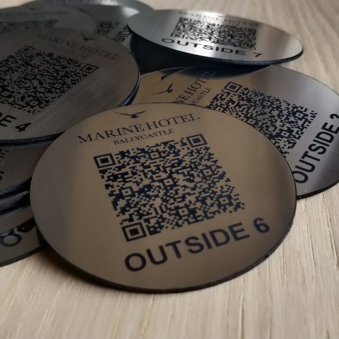Personalised QR Code Laser Engraved Discs 85mm Diametertable - Etsy UK