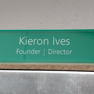 Personalised Acrylic Desk Name Plate: Modern Office Sign (210mm) - Etsy