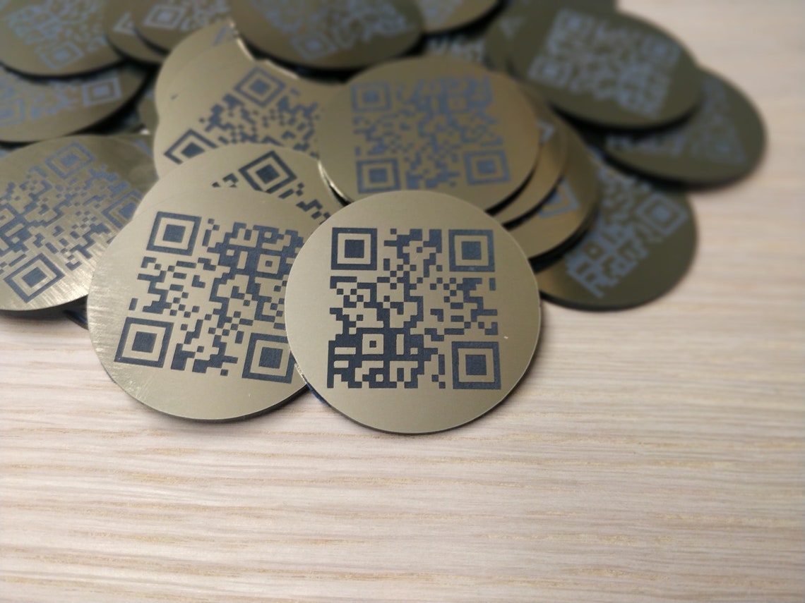 40mm Custom QR Code Laser Engraved Discs Table Tags Locker | Etsy