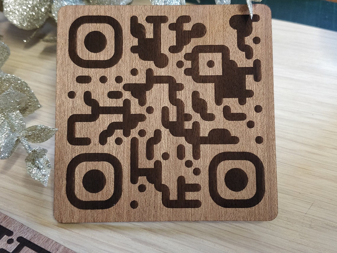 90mm Square Wooden Custom QR Code Laser Engraved Coaster - Etsy