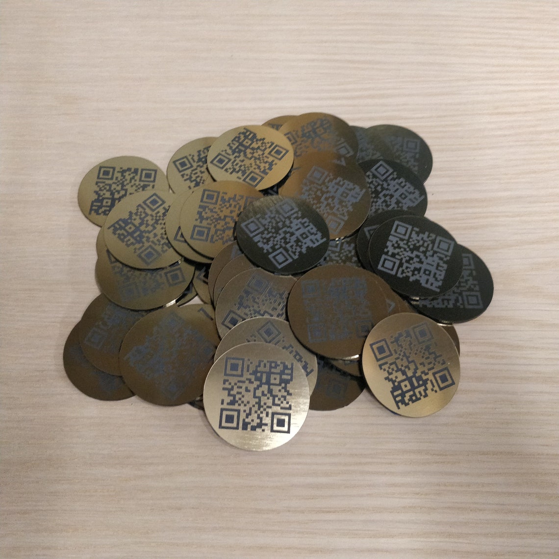 40mm Custom QR Code Laser Engraved Discs Table Tags Locker - Etsy