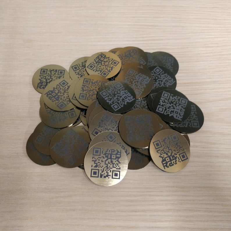 40mm Custom QR Code Laser Engraved Discs, Table, Tags, Locker ...