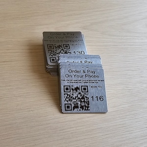 Laser Engraved QR Code Stainless Steel Tag: Scan to Order (50mm) - Etsy