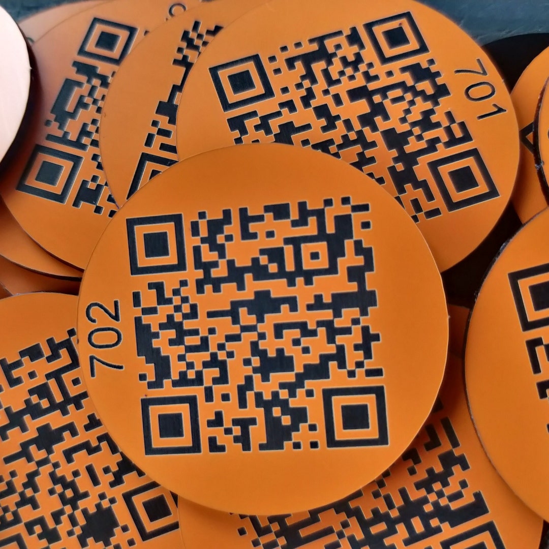 50mm Round Custom QR Code Laser Engraved Discs Table Tags - Etsy