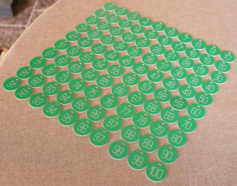 Set of 100x3cm Engraved Number Discs Table Tags Locker - Etsy