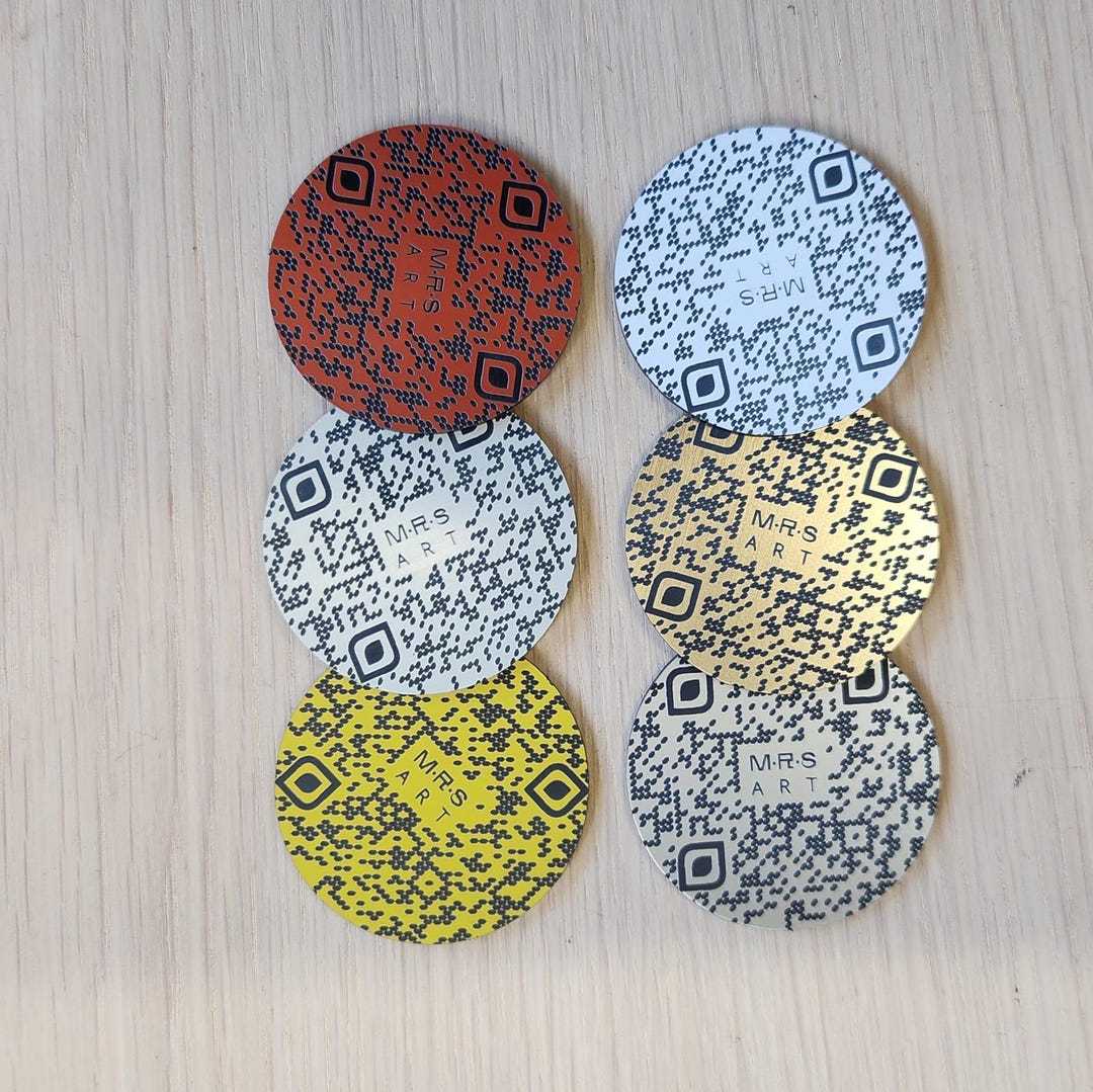 50mm Round Custom QR Code Laser Engraved Discs, Table, Tags, Locker ...