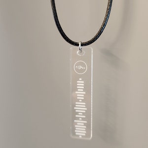 Custom Acrylic Song Scan Code Necklace - Personalised Laser Engraved ...